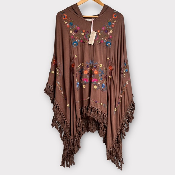 evy's tree | Sweaters | New Evys Tree Kay Embroidered Poncho | Poshmark